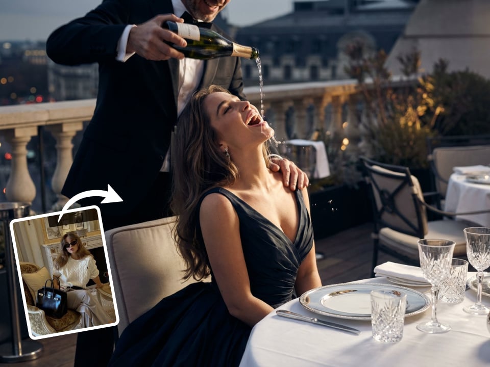 Brindis Festivo con IA: Crea una escena de brindis divertida y juguetona | Pollo AI