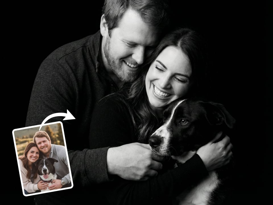 AI BW Portrait Family: Capture a Timeless Connection | Pollo AI