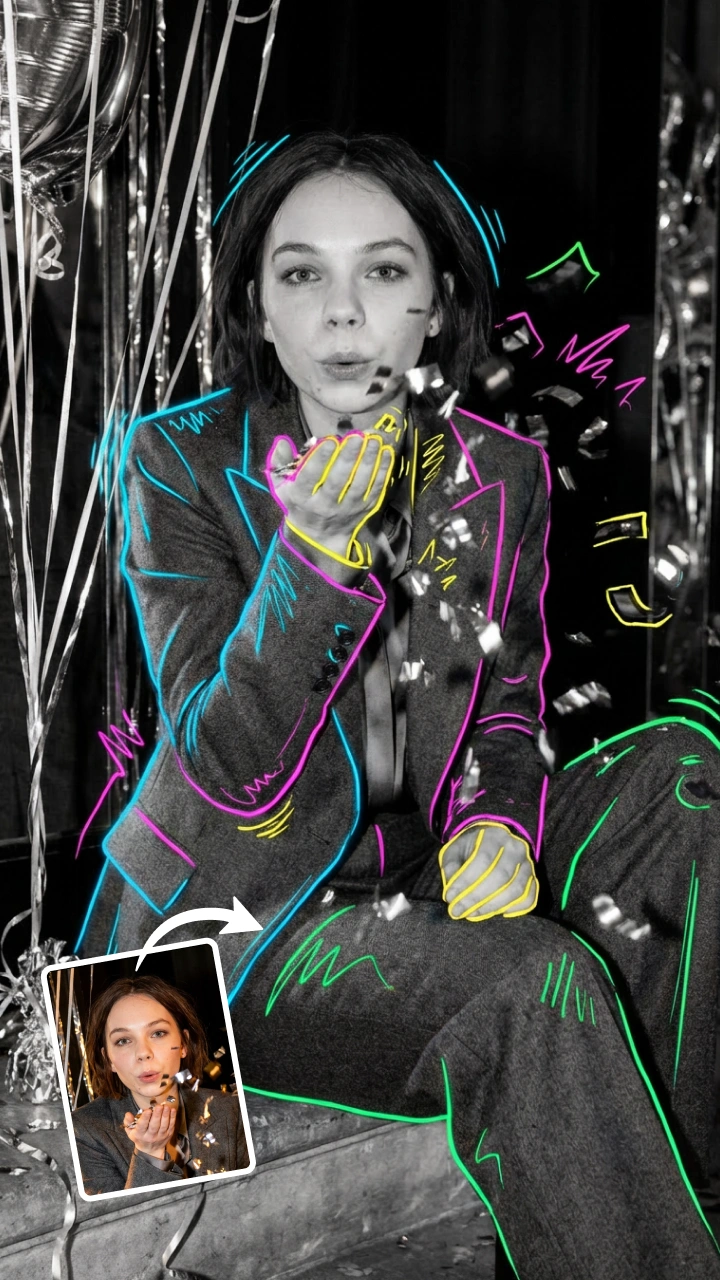 AI BW Graffiti: Create a Rough Black-and-White Graffiti Look | Pollo AI