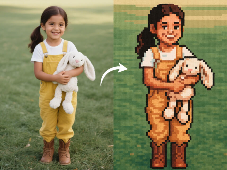 Generator Karakter AI Stardew Valley: Potret Piksel Gratis | Pollo AI