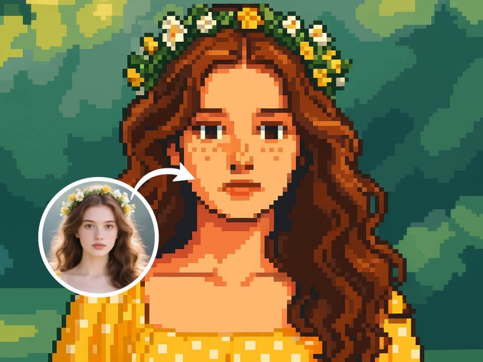 AI Stardew Valley Karaktergenerator: Gratis Pixelportretten | Pollo AI