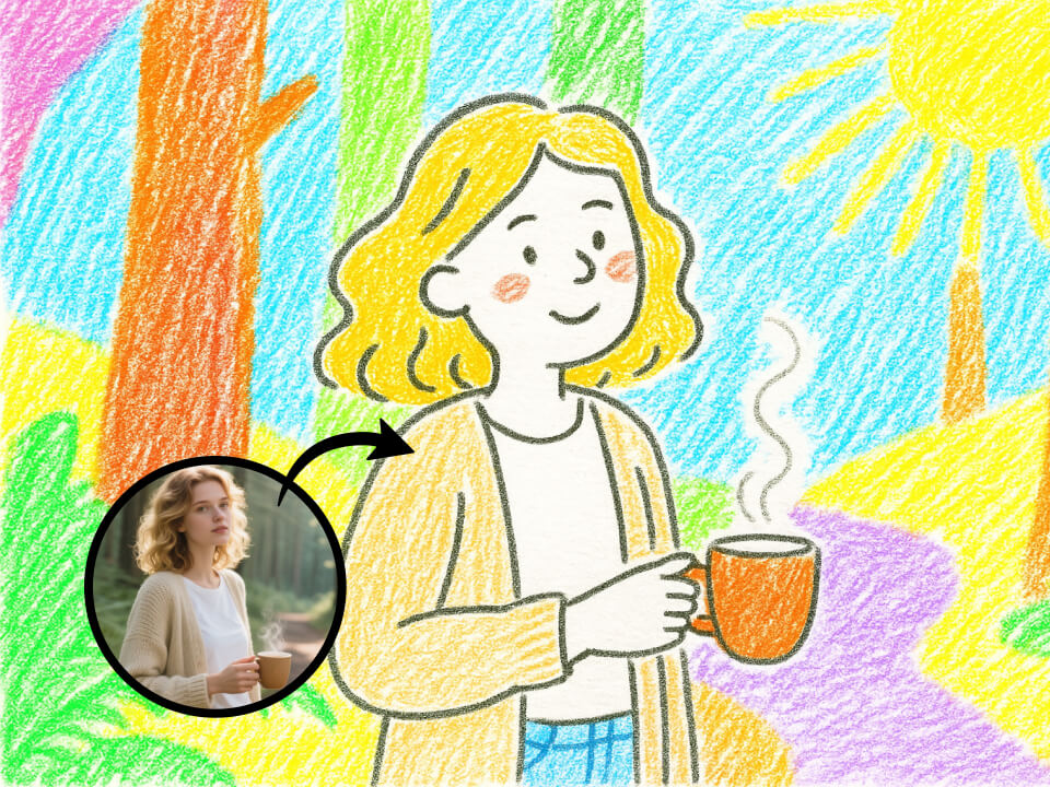 Efecto de dibujo de crayón con IA: Convierte una foto en un dibujo con ...