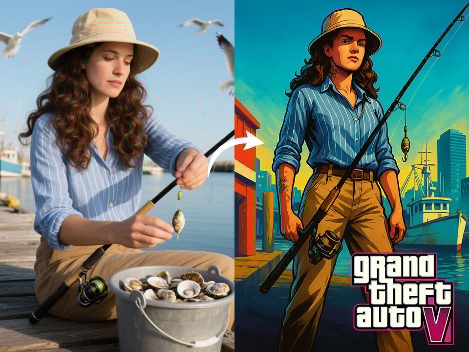 AI GTA-filter: Bruk GTA-fotoeffekt på nett gratis | Pollo AI