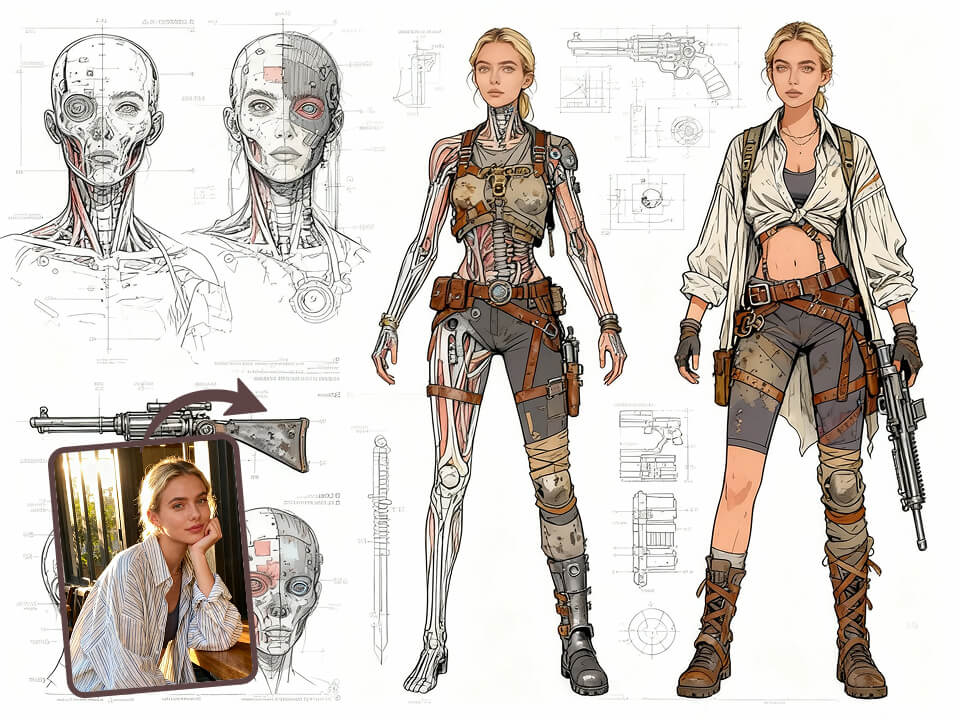 AI Character Design Sheet: Create Your Character Concept Sheet | Pollo AI