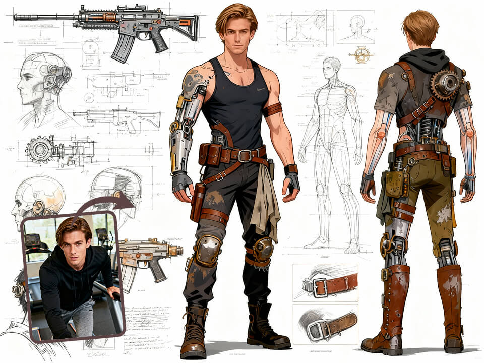 AI Character Design Sheet: Create Your Character Concept Sheet | Pollo AI