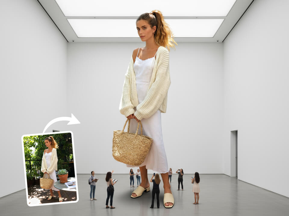 AI巨人展特效：让照片中的人物化身巨人 | Pollo AI